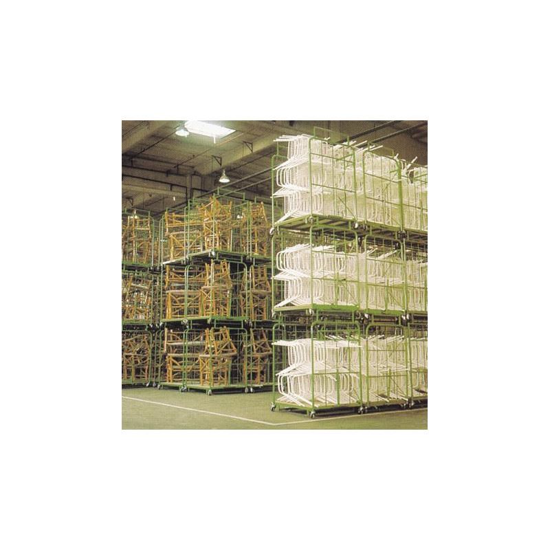 Chariot conteneur superposable-repliable-emboitable